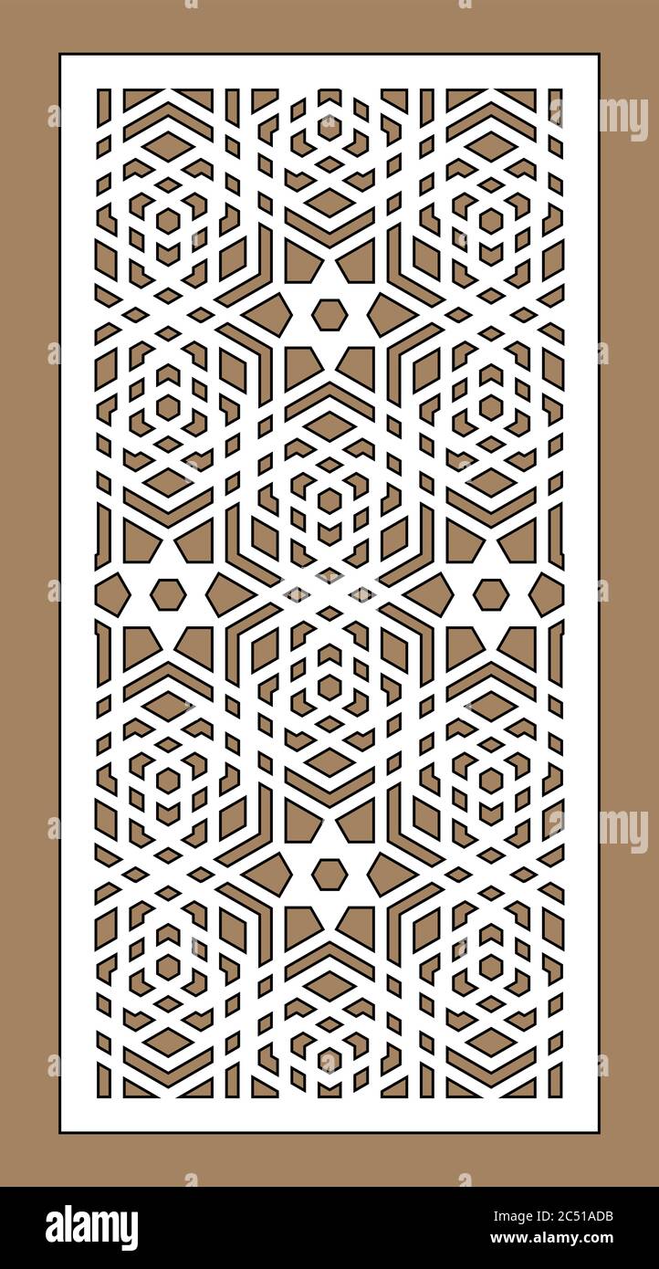 Laser cutting. Arabesque decorative vector panel. Template for interior ...