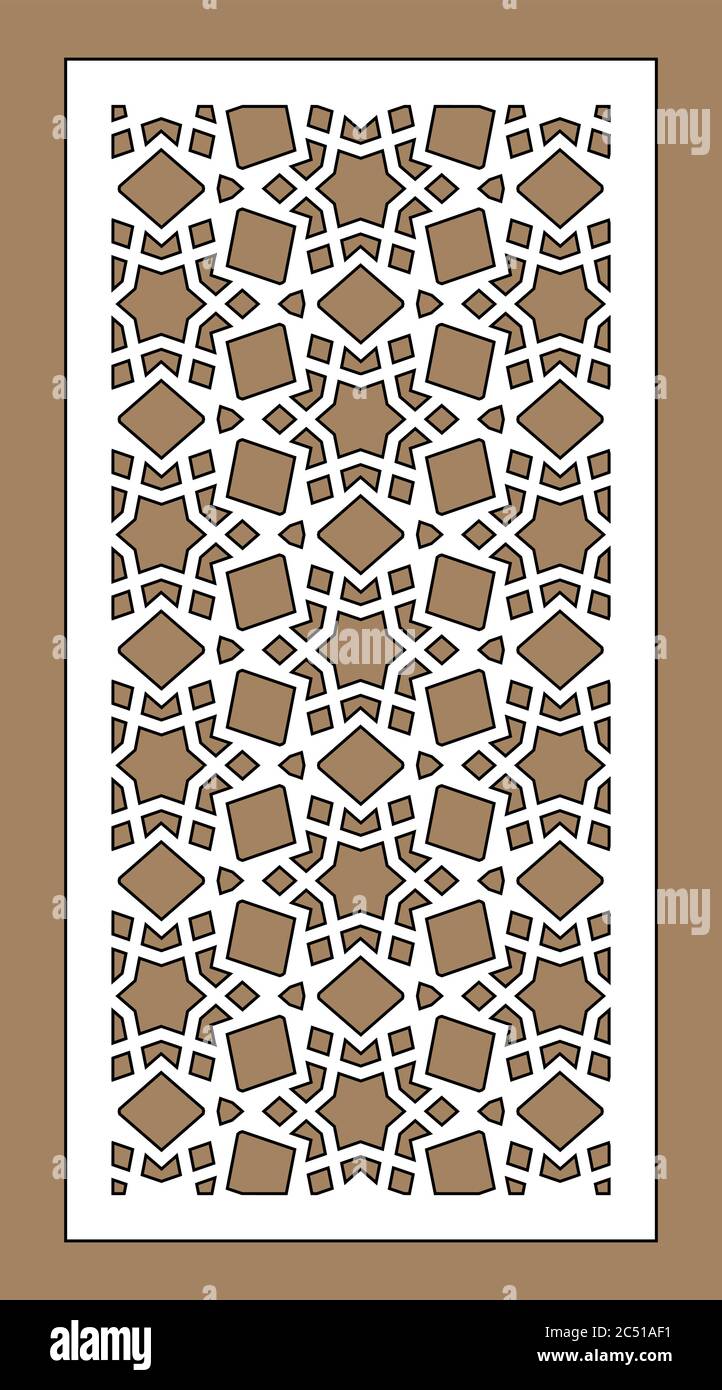 Laser cutting. Arabesque decorative vector panel. Template for interior ...