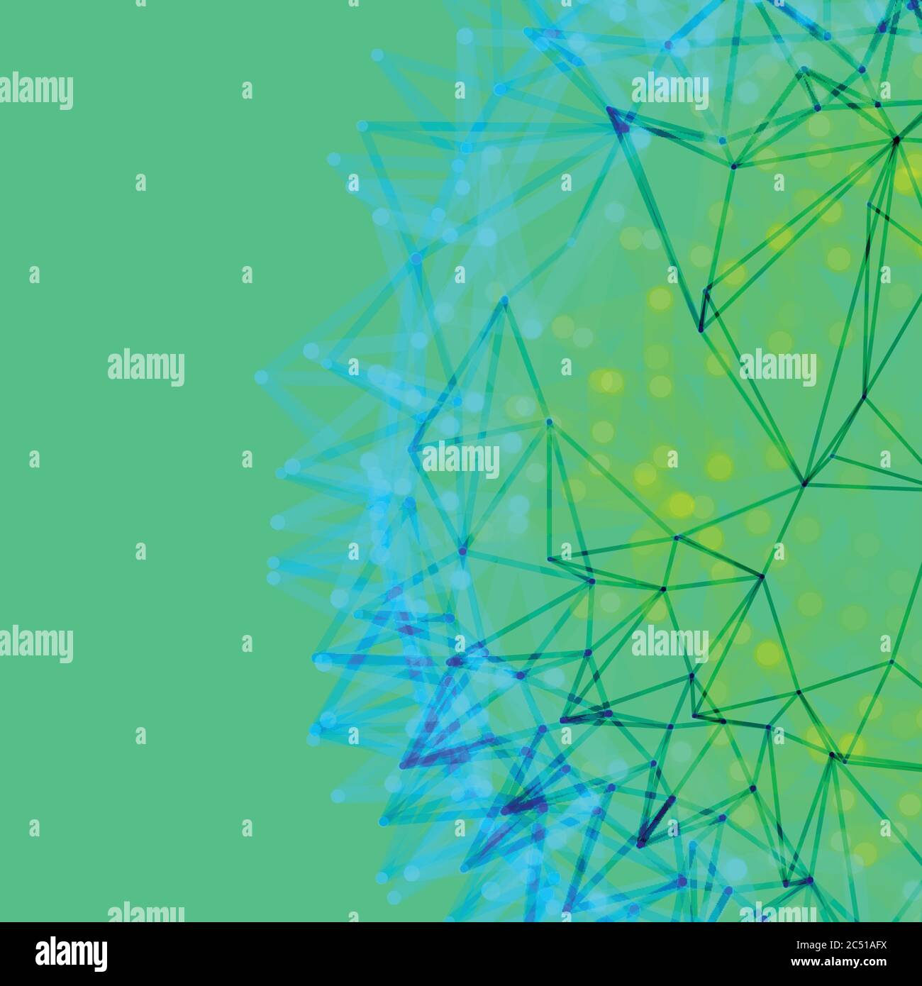 Scientific illustration with connected lines and dots. Luminous ...
