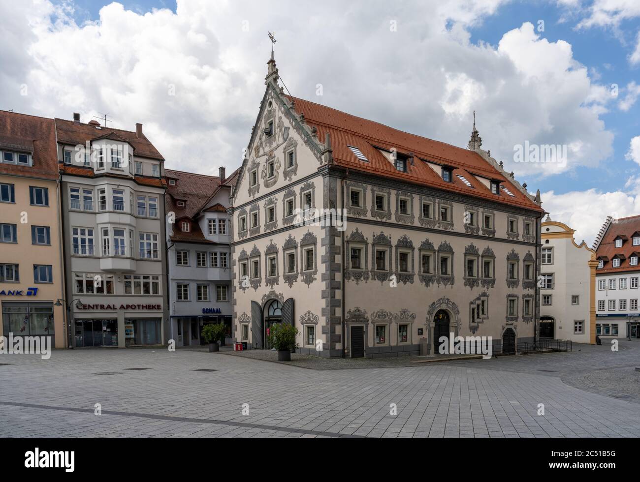 Ravensburg, BW / Germany - 21 June 2020: view of the Lederhaus building ...