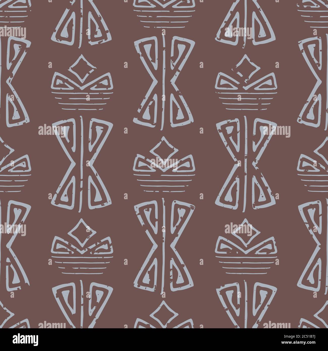 Abstract aztec seamless vector pattern background. Brown backdrop of ...