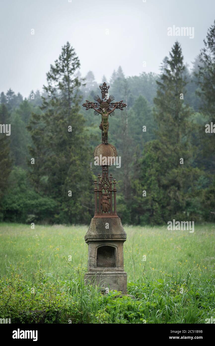 Old metal Rusyns chapel in Zubensko. Bieszczady, Poland Stock Photo - Alamy