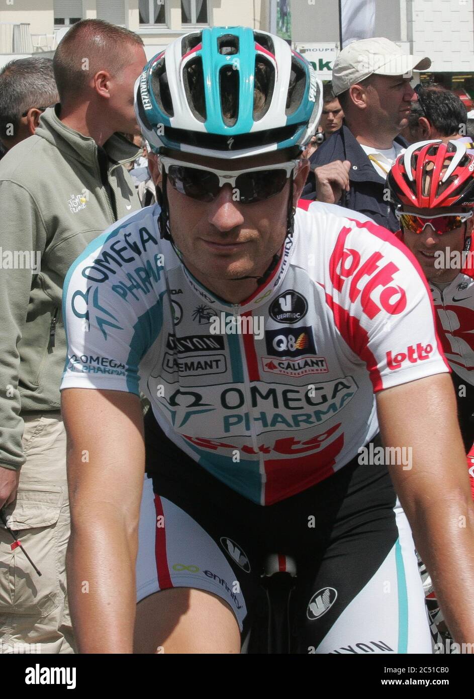 Sebastian Lang During the Tour de France 2011, Stage 5 cycling race ...