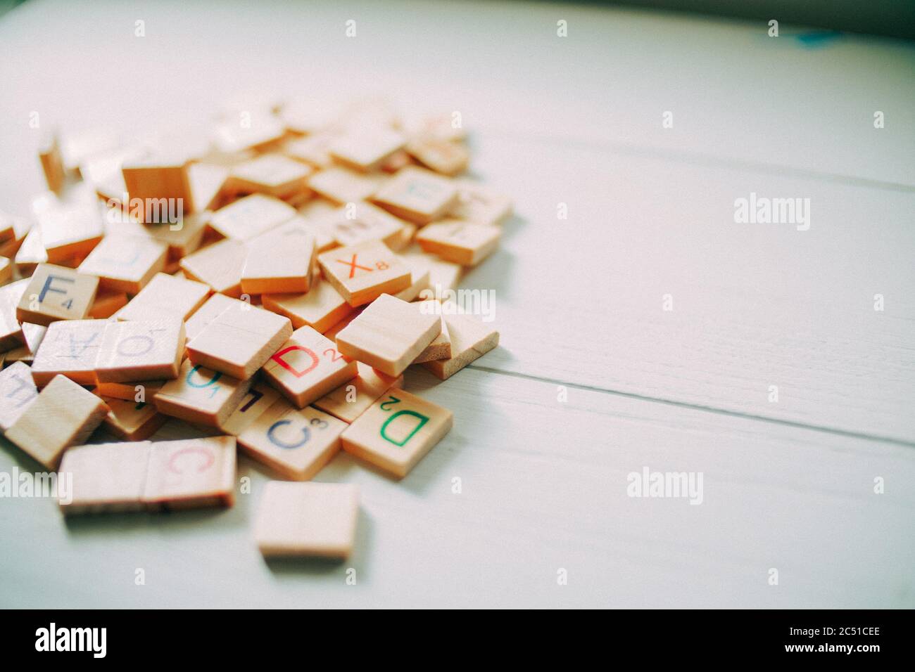 Wooden Alphabet Close up. Selected Focus Stock Photo - Alamy
