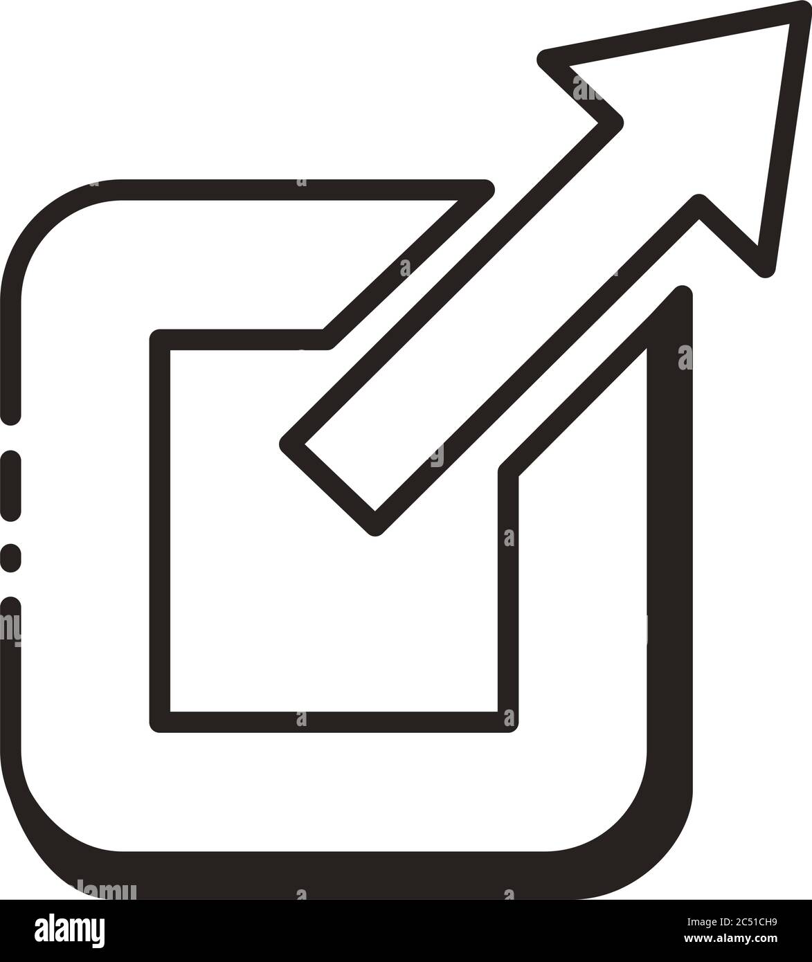 square with arrow up direction line style icon vector illustration ...