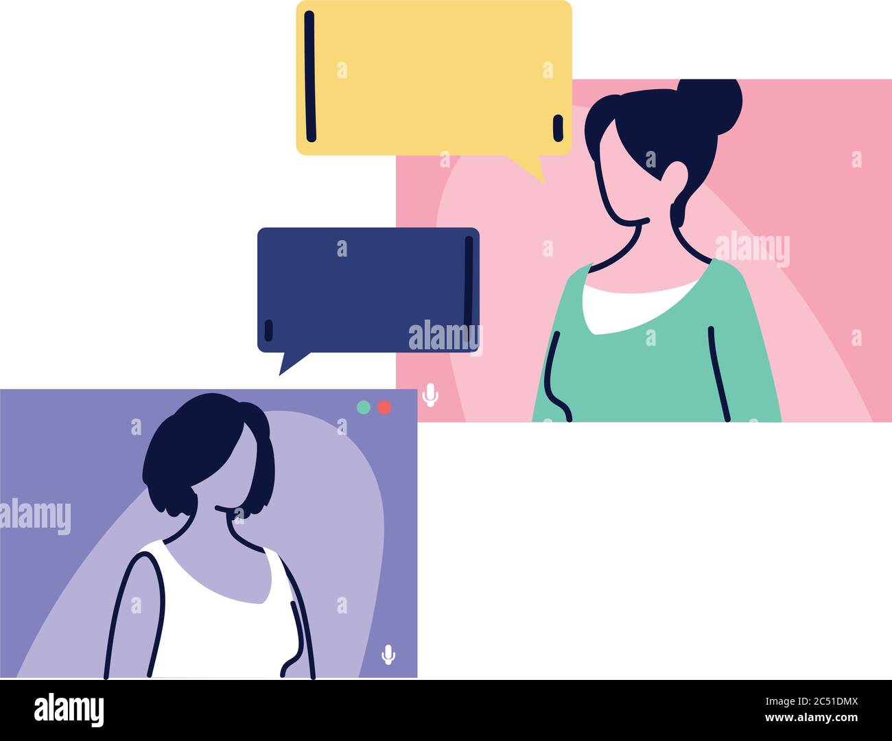 women in a chat conversation vector illustration design Stock Vector ...