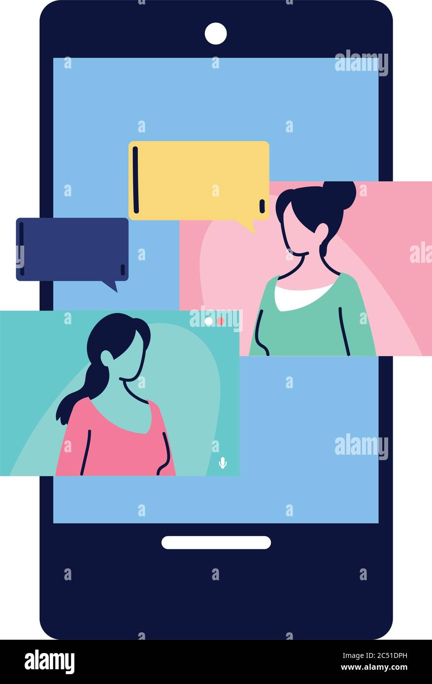 women in a chat conversation vector illustration design Stock Vector ...