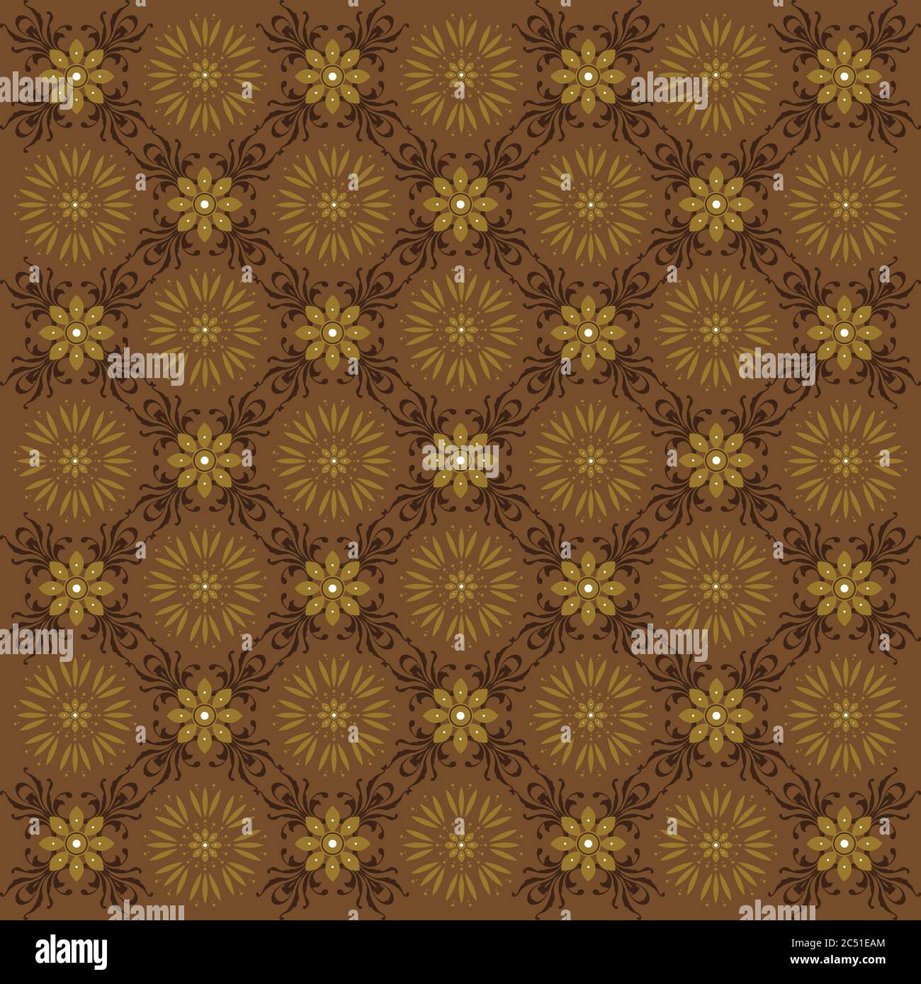 Beautiful motif on Solo batik design with simple gold color Stock ...