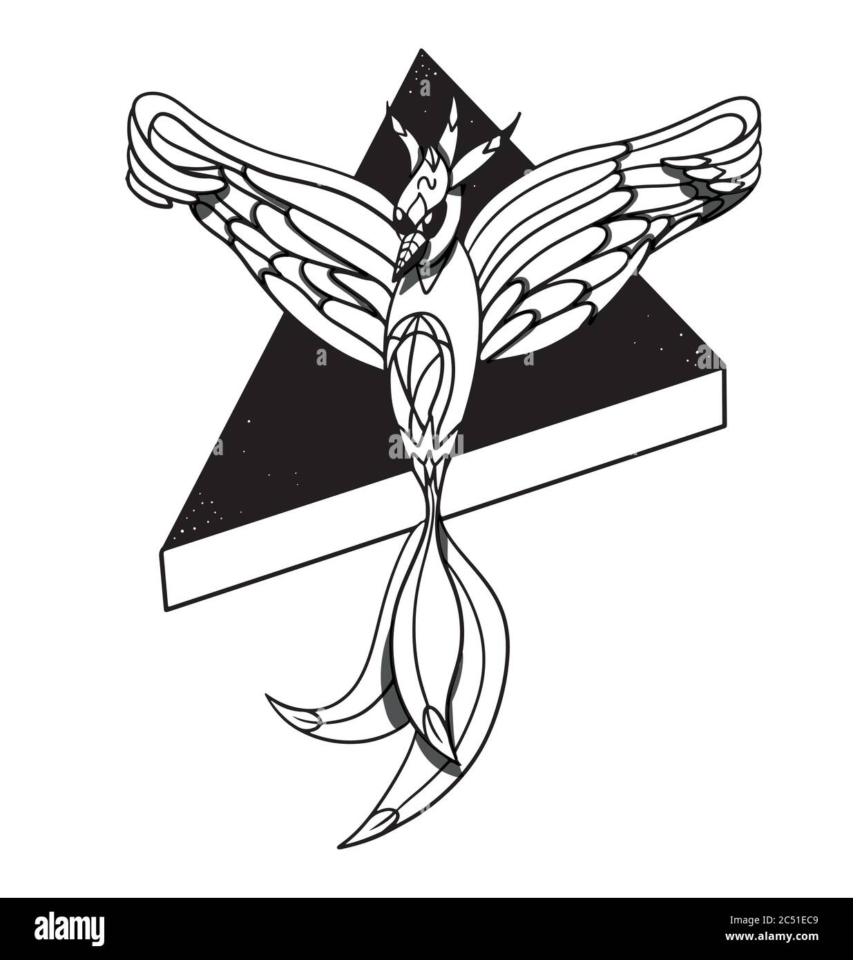 Bird colorful line art Black and White Stock Photos & Images - Alamy