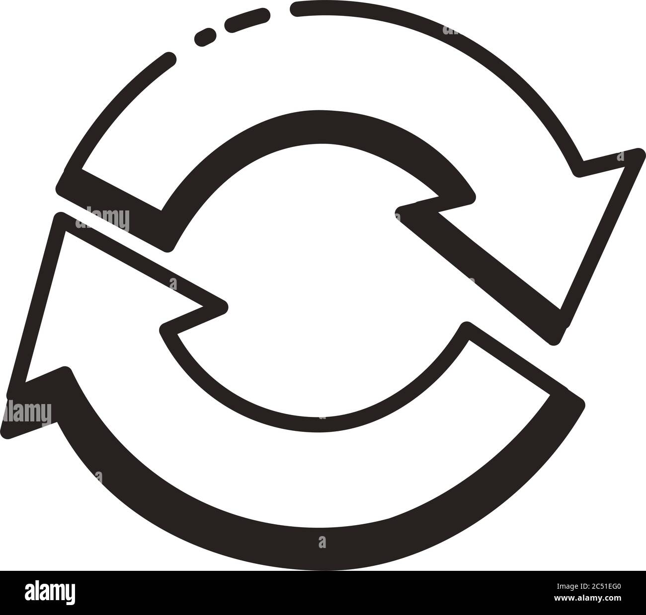 arrow reload line and fill style vector illustration design Stock ...