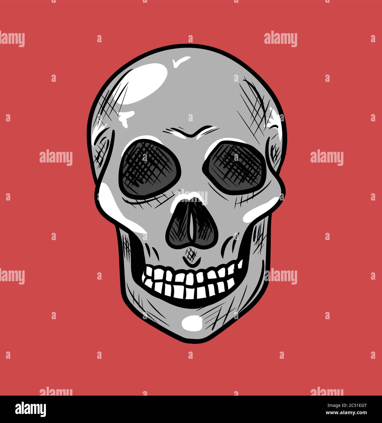 cartoon vector human skull isolated on background Stock Vector Image ...