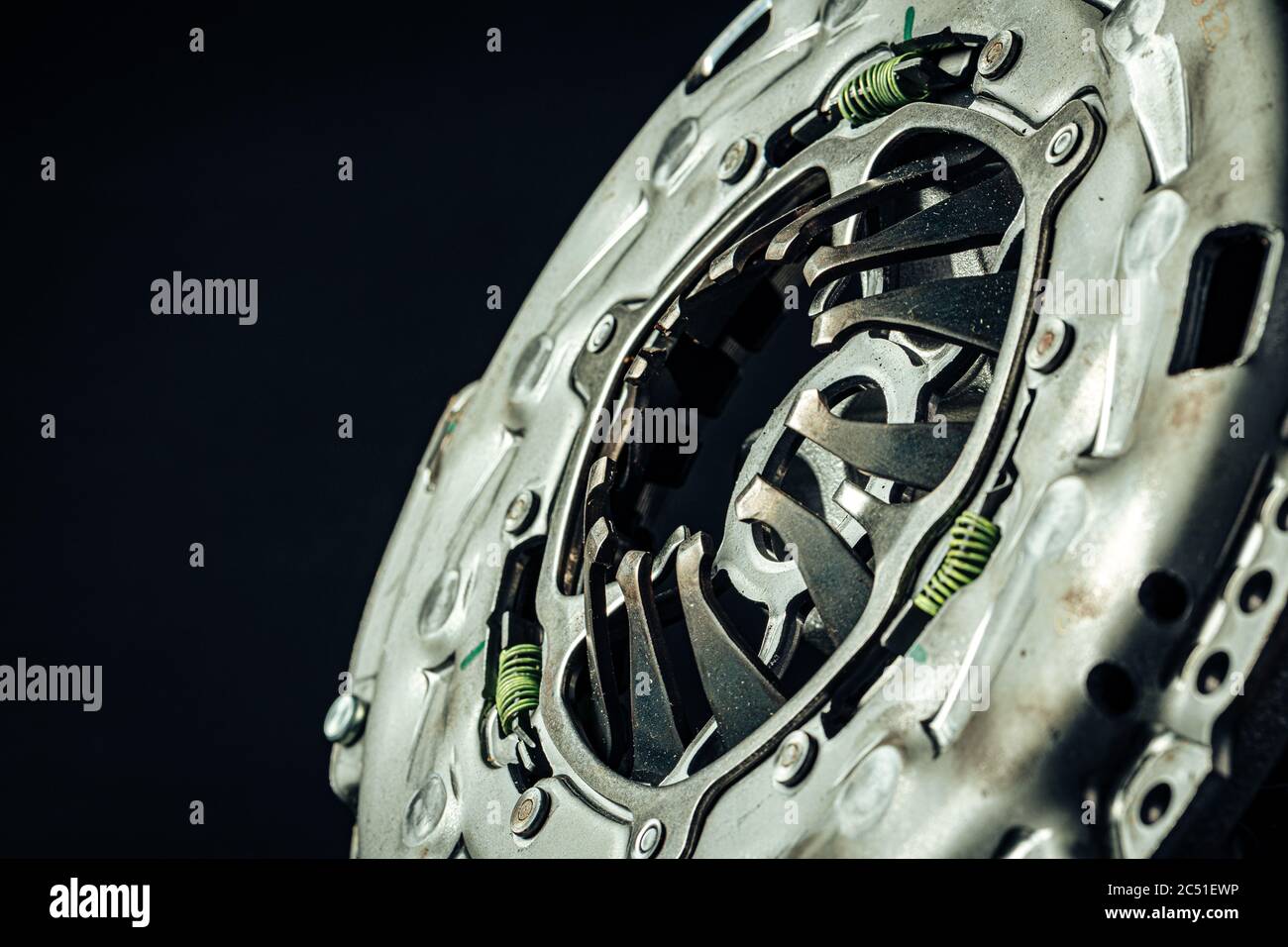 Car break disc on black background close up Stock Photo - Alamy