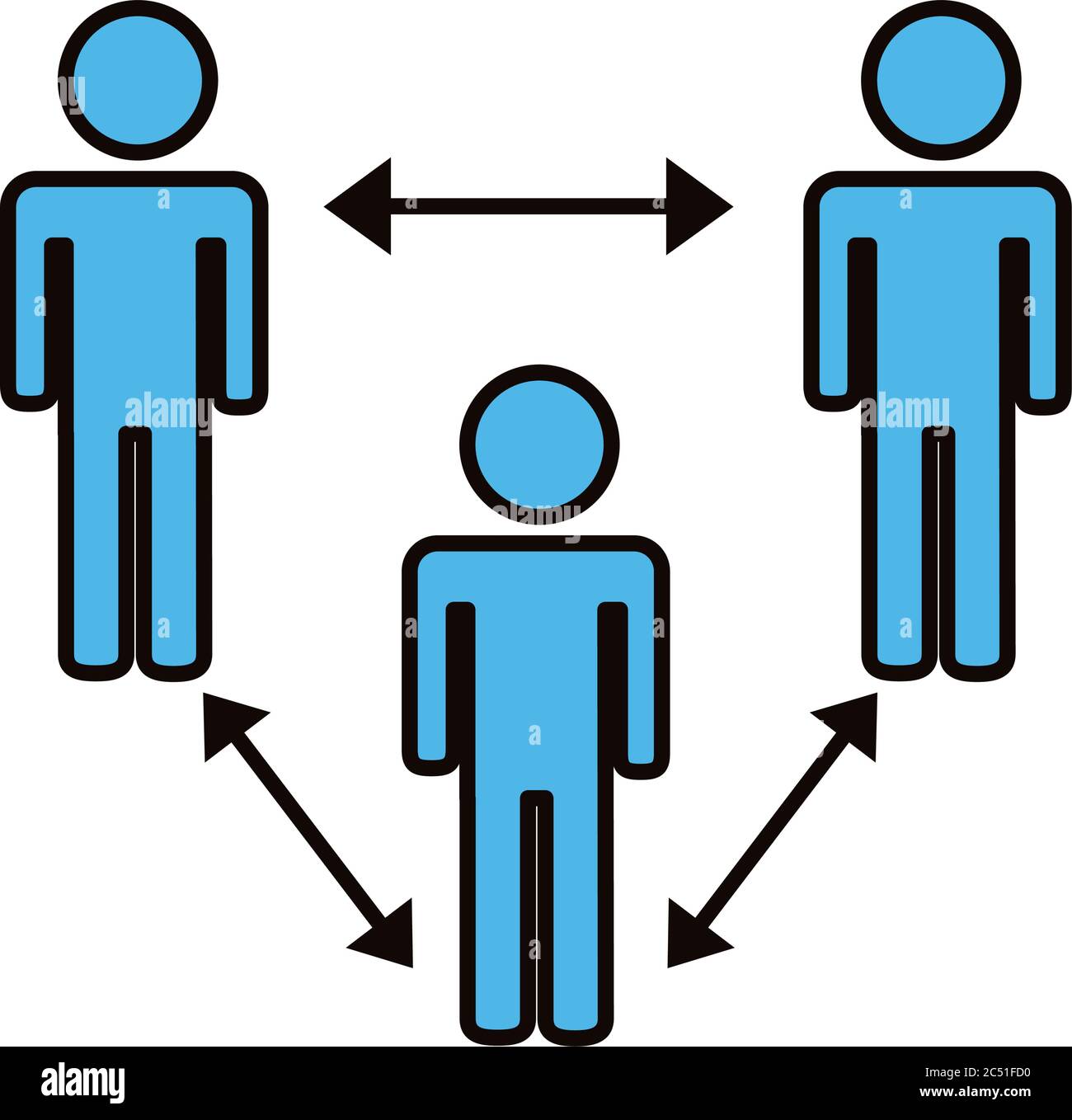 group of humans distance social line and fill style vector illustration ...