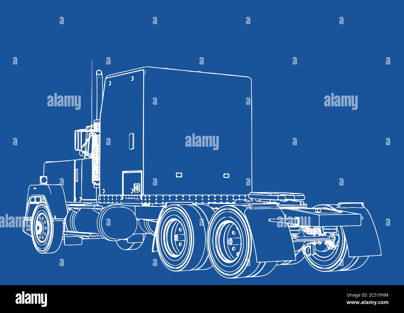 truck drawing on blue background vector Stock Vector Image & Art - Alamy