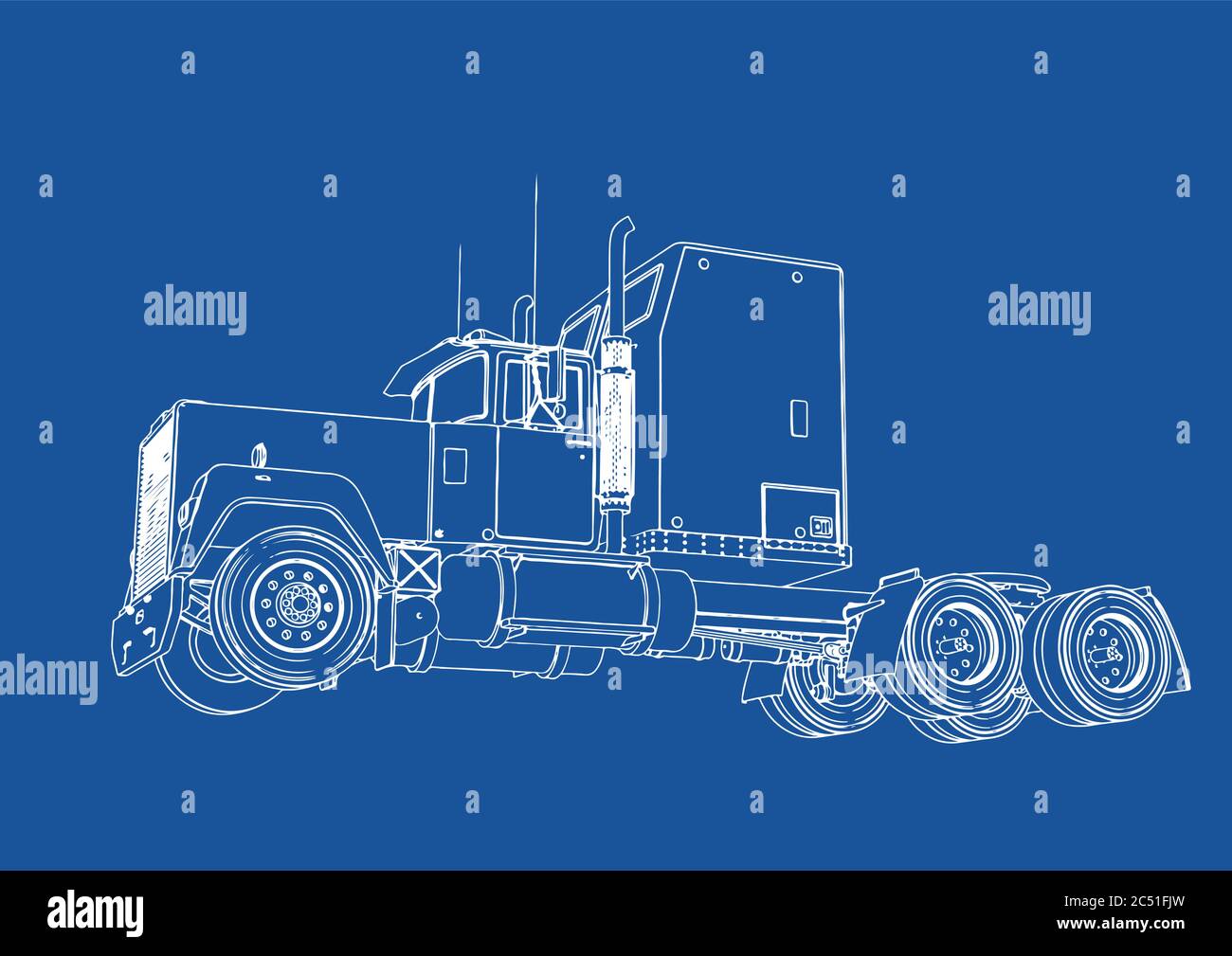 truck drawing on blue background vector Stock Vector Image & Art - Alamy