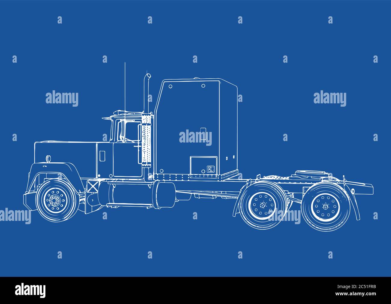 truck drawing on blue background vector Stock Vector Image & Art - Alamy