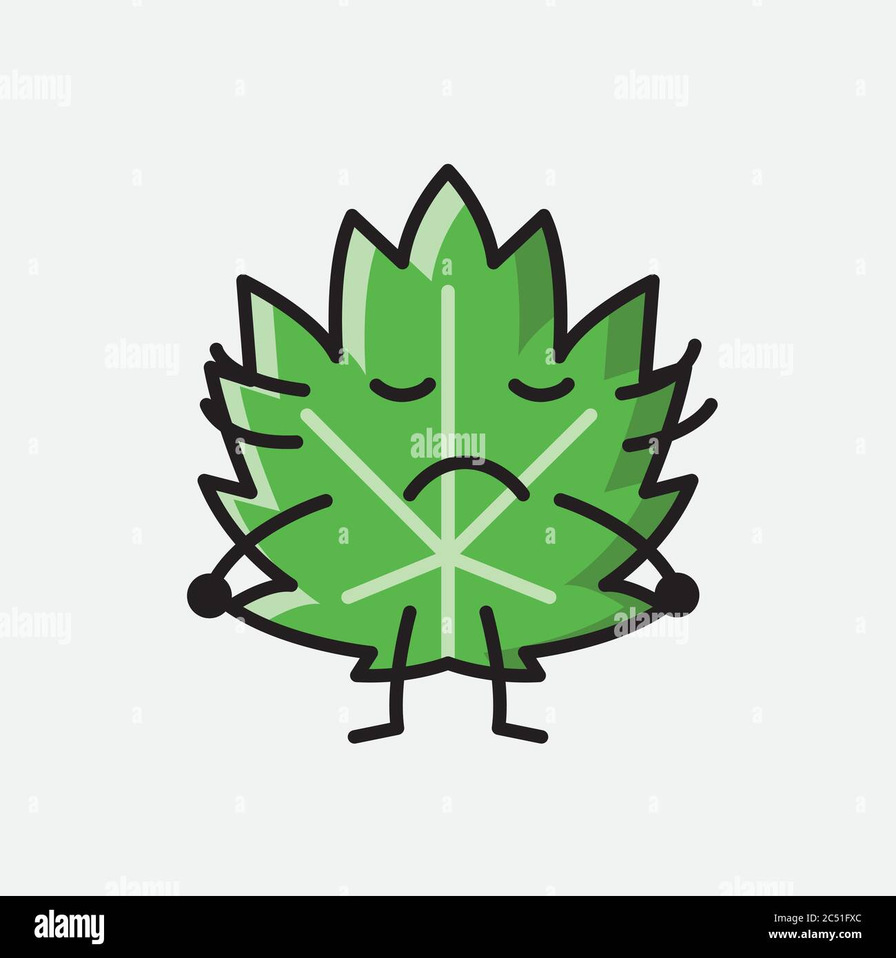 An illustration of Cute Leaf Mascot Vector Character in Flat Design ...