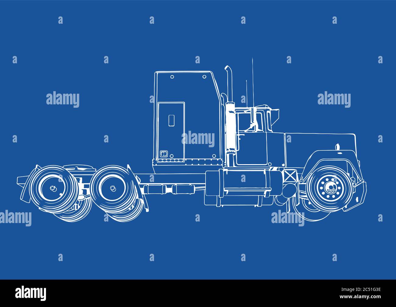 truck drawing on blue background vector Stock Vector Image & Art - Alamy