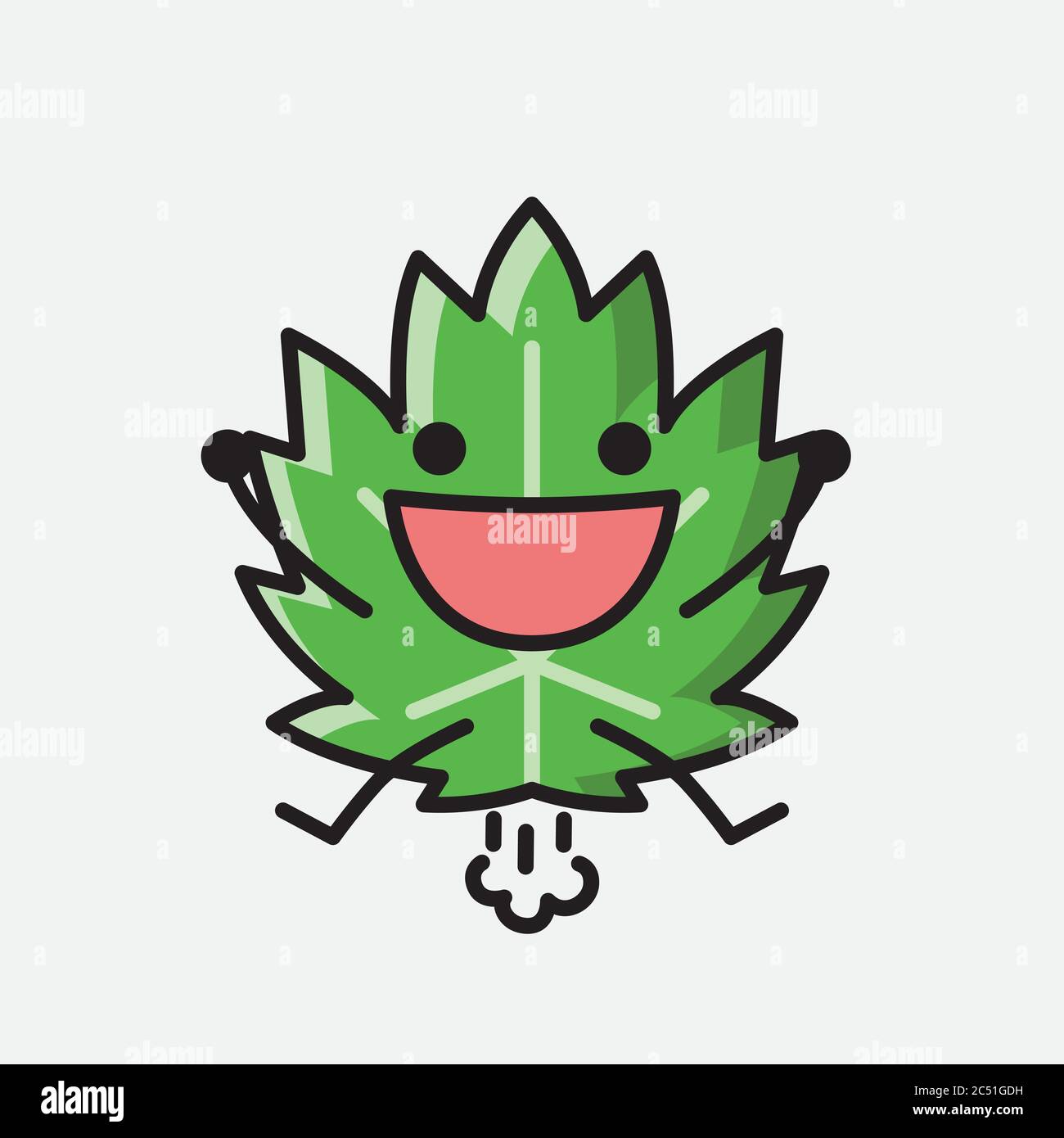 An illustration of Cute Leaf Mascot Vector Character in Flat Design ...