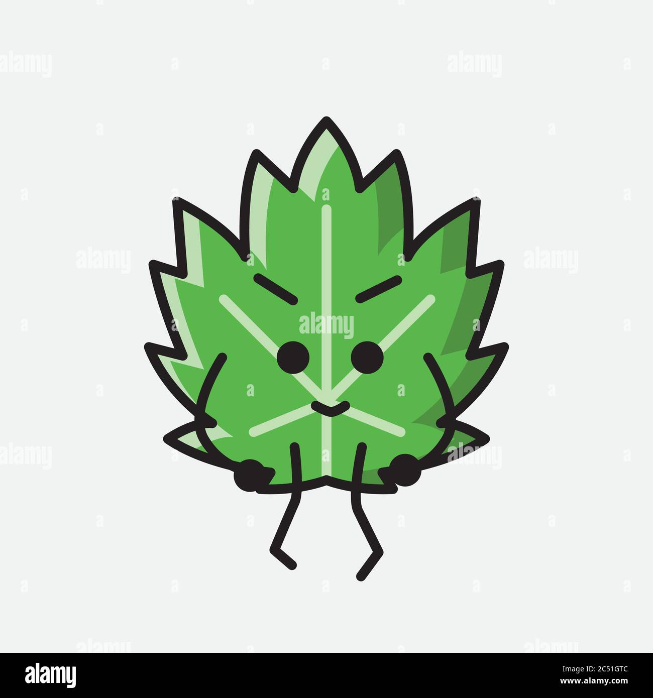 An illustration of Cute Leaf Mascot Vector Character in Flat Design ...