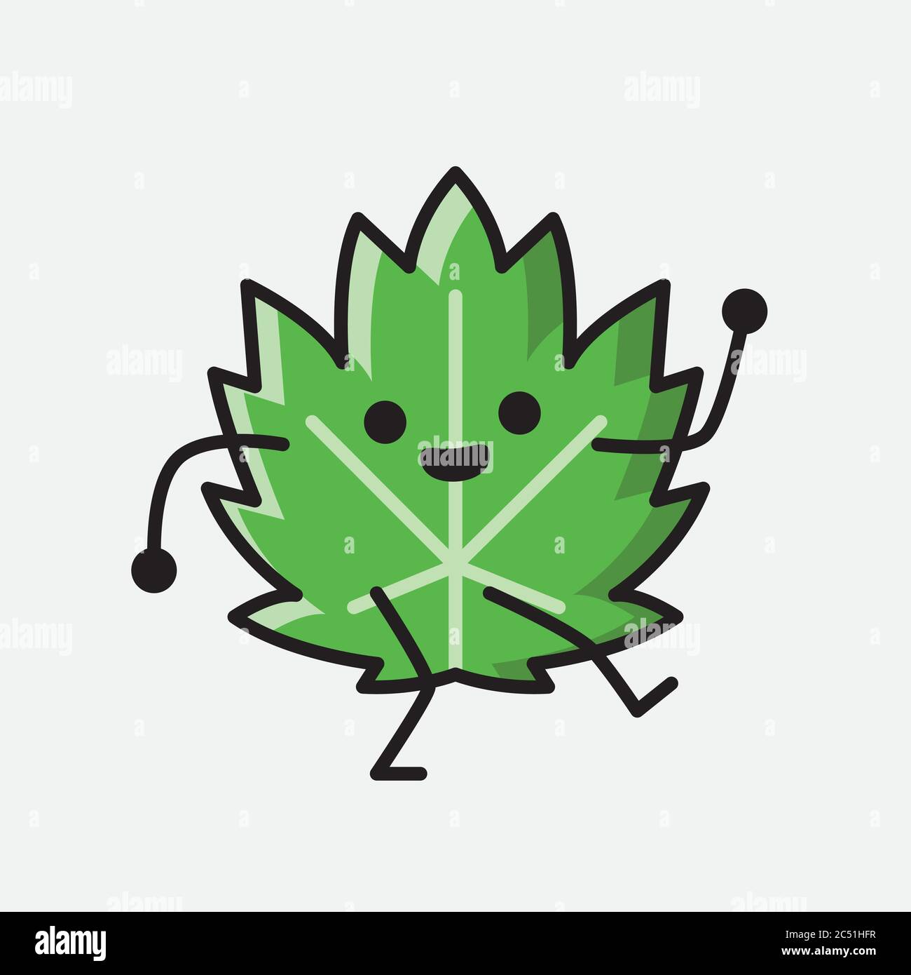 An illustration of Cute Leaf Mascot Vector Character in Flat Design ...