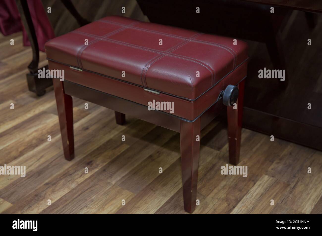 Old wooden piano keys on wooden musical instrument in front view ...