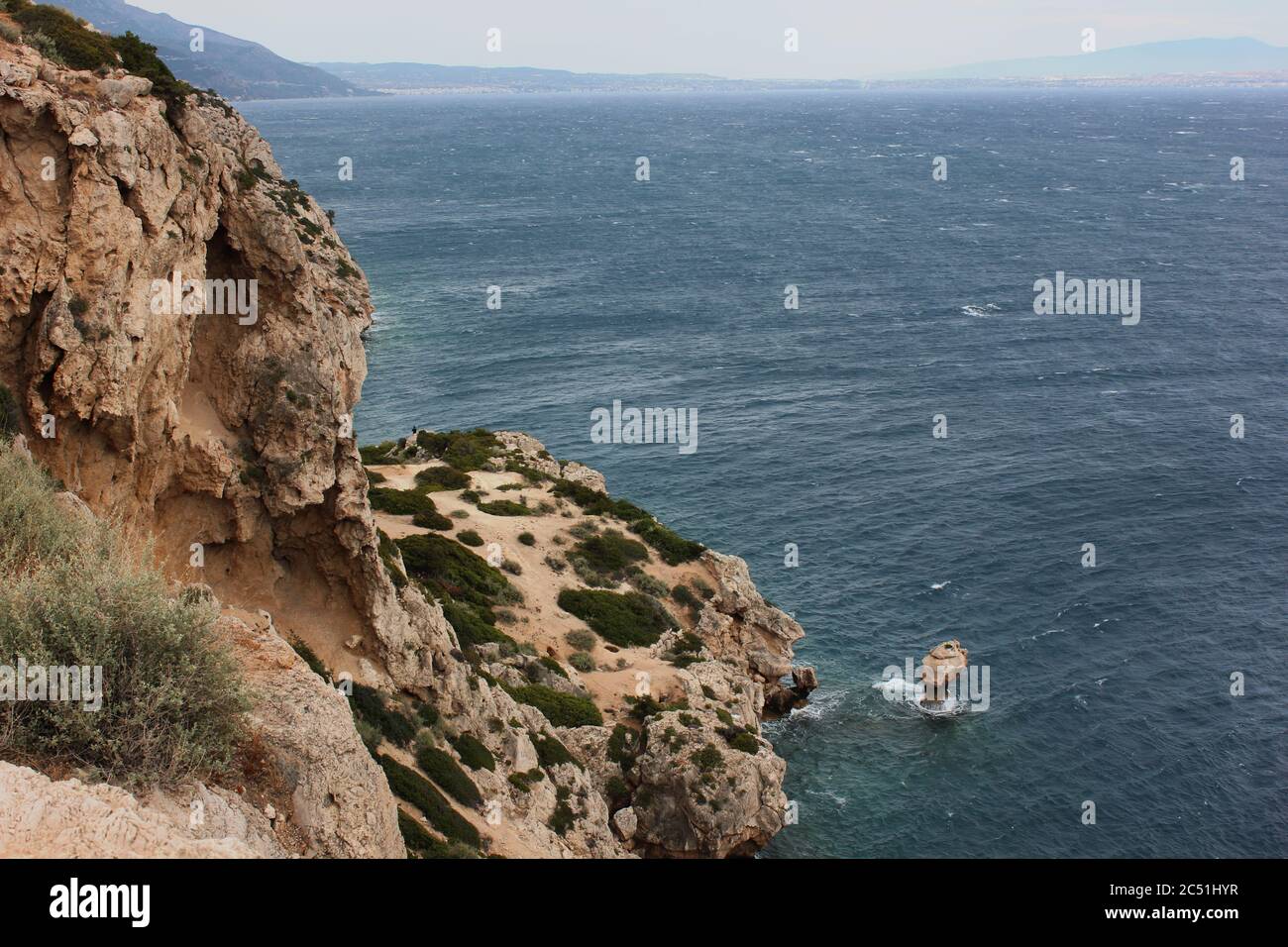 View from Melagavi lighthouse in Loutraki Korinthos Greece Stock Photo ...