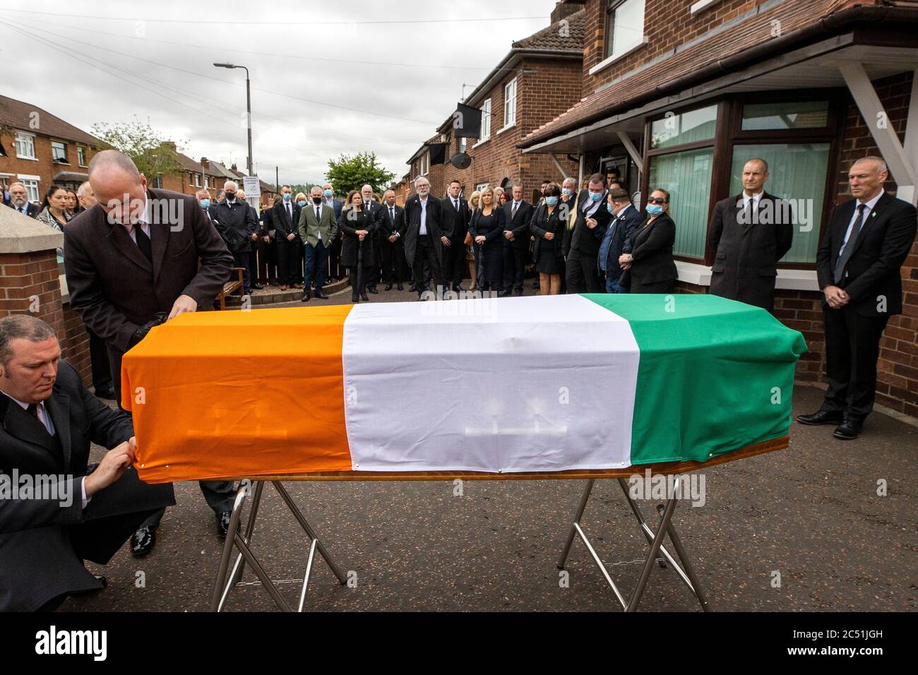 The coffin of senior Irish Republican and former leading IRA figure ...