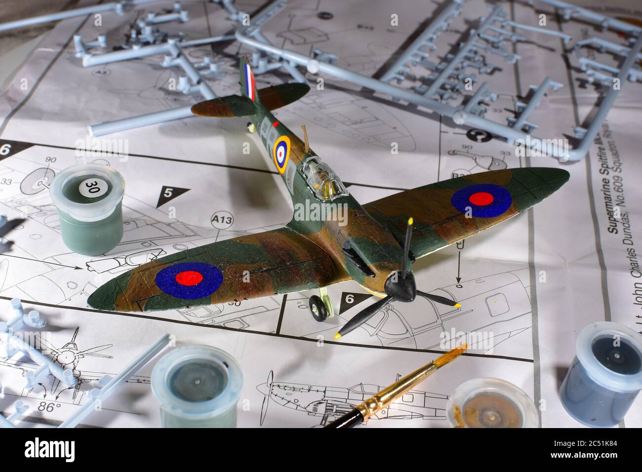 Supermarine Spitfire Mk.1a Airfix aircraft model 1:72 scale Stock Photo - Alamy