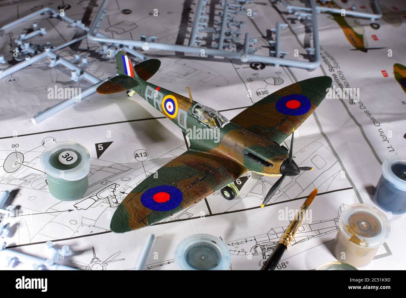 Supermarine Spitfire Mk.1a Airfix aircraft model 1:72 scale Stock Photo - Alamy
