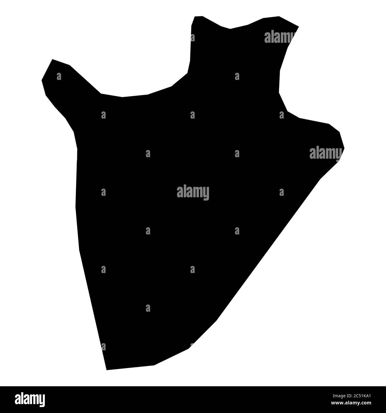 Burundi Solid Black Silhouette Map Of Country Area Simple Flat