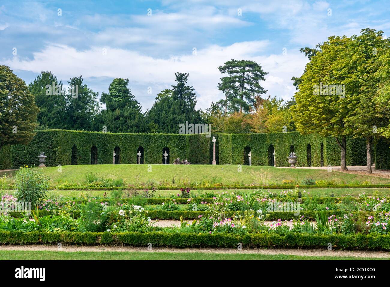 Versailles, France - August 27, 2019 : Part of the Grand Trianon Garden ...
