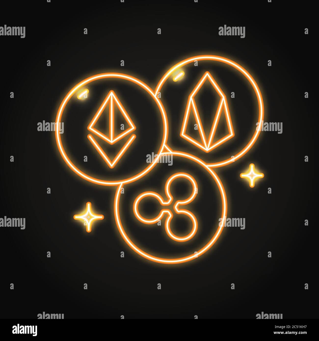 Glowing neon eth currency symbol Stock Vector Images - Alamy