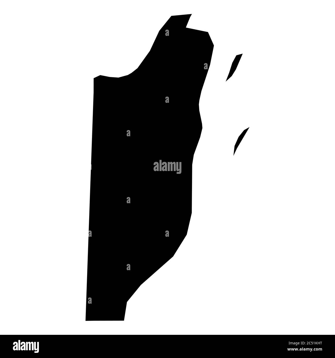 Belize - solid black silhouette map of country area. Simple flat vector ...