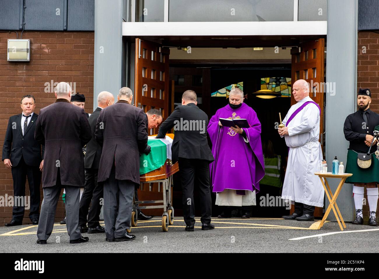 The coffin of senior Irish Republican and former leading IRA figure ...