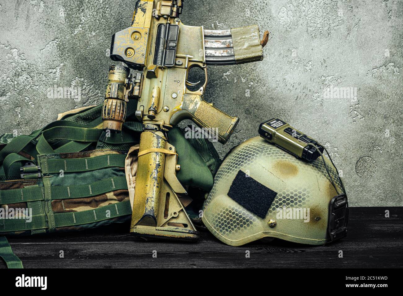 Modern weapon series. US Army assault rifle, close up Stock Photo - Alamy