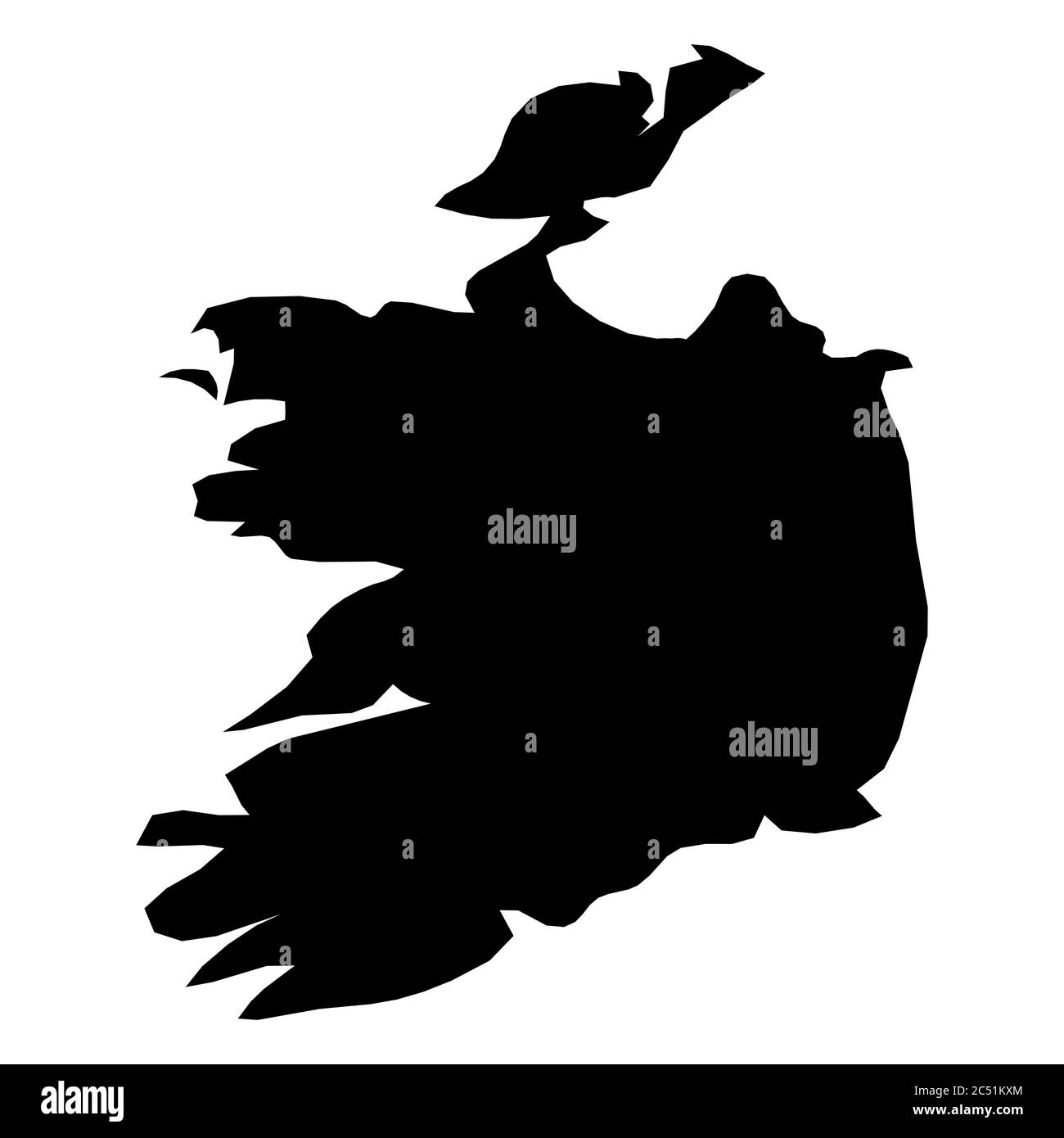 Ireland - solid black silhouette map of country area. Simple flat ...
