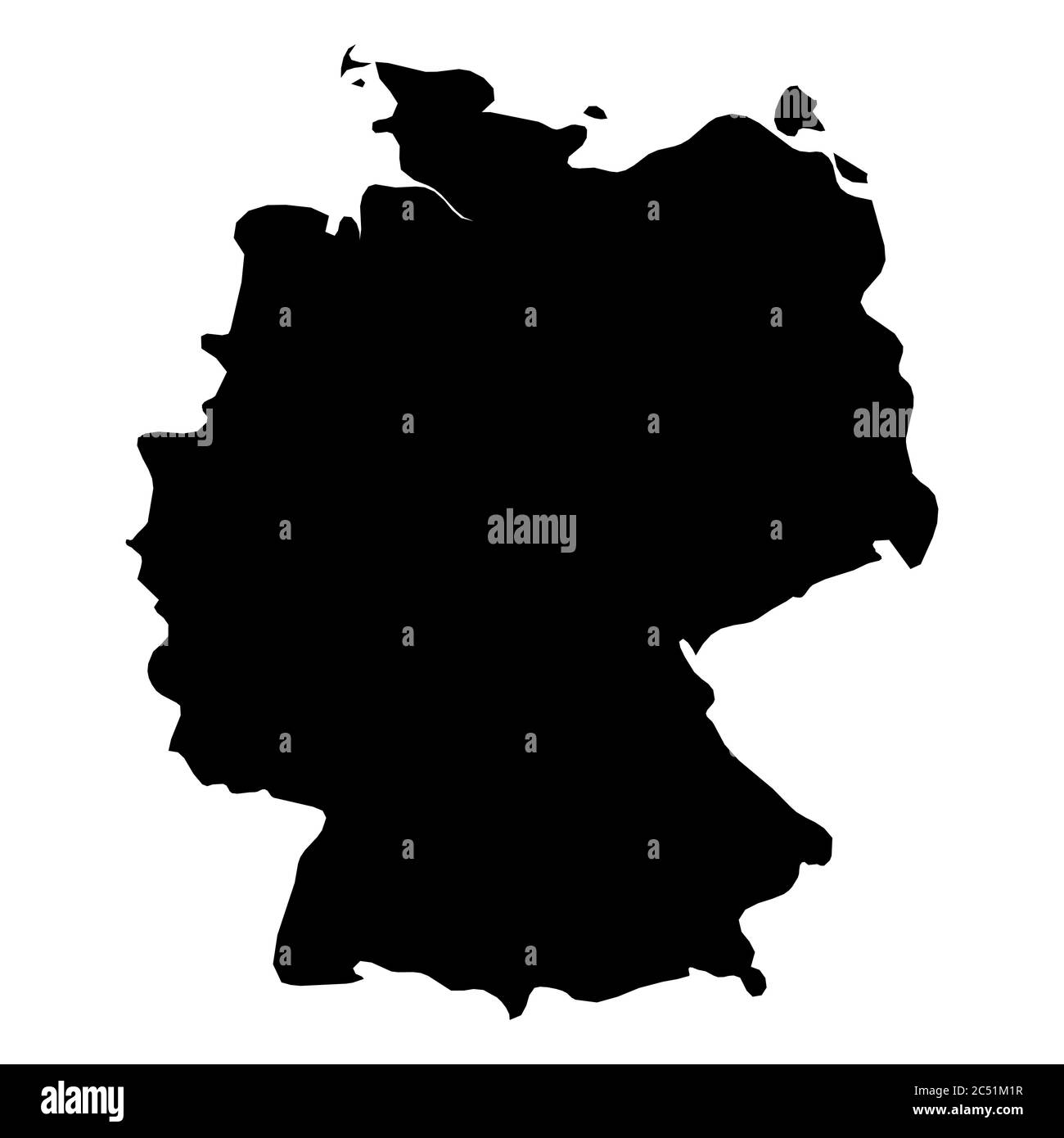 Germany - solid black silhouette map of country area. Simple flat ...