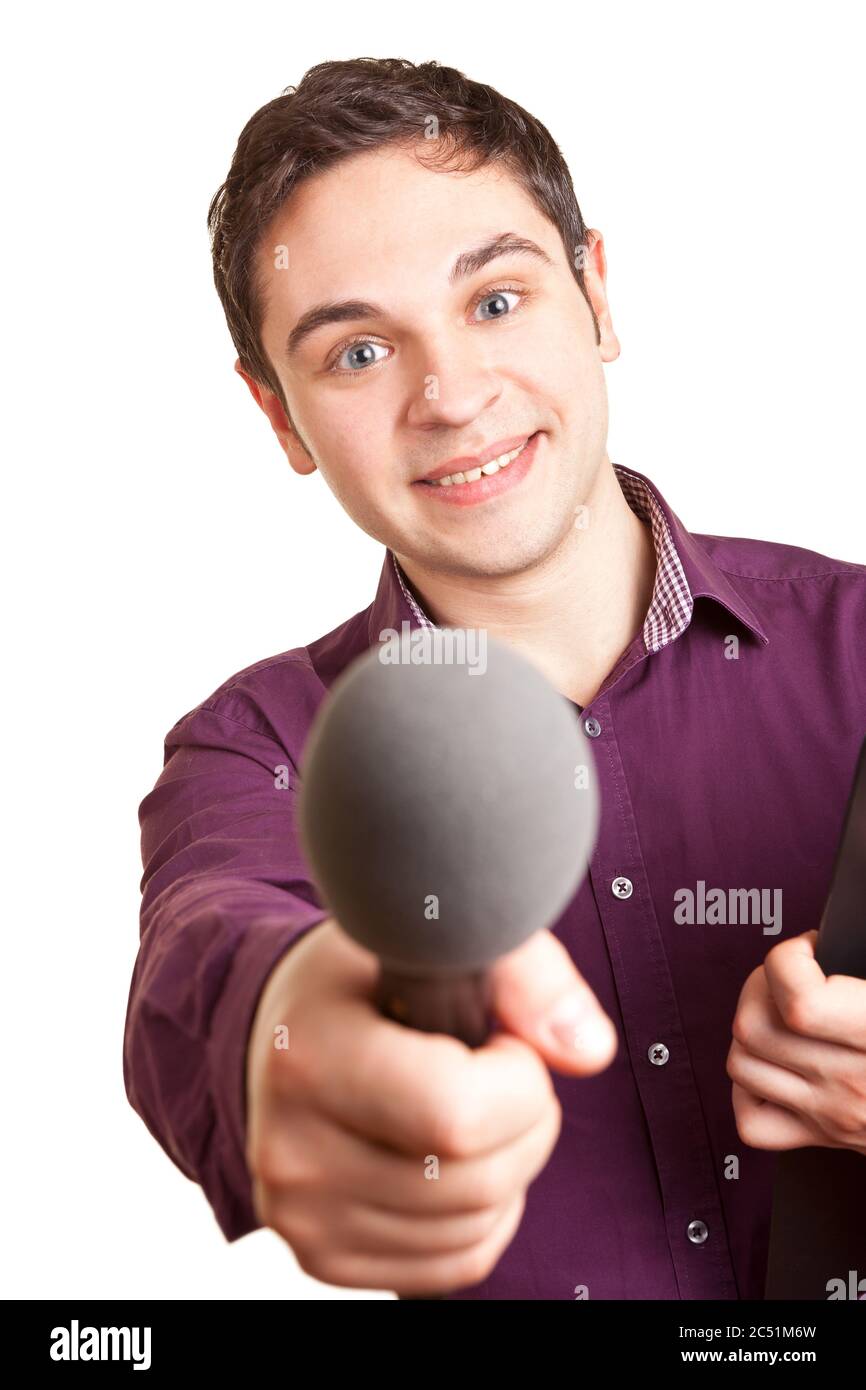Journalist microphone hi-res stock photography and images - Alamy