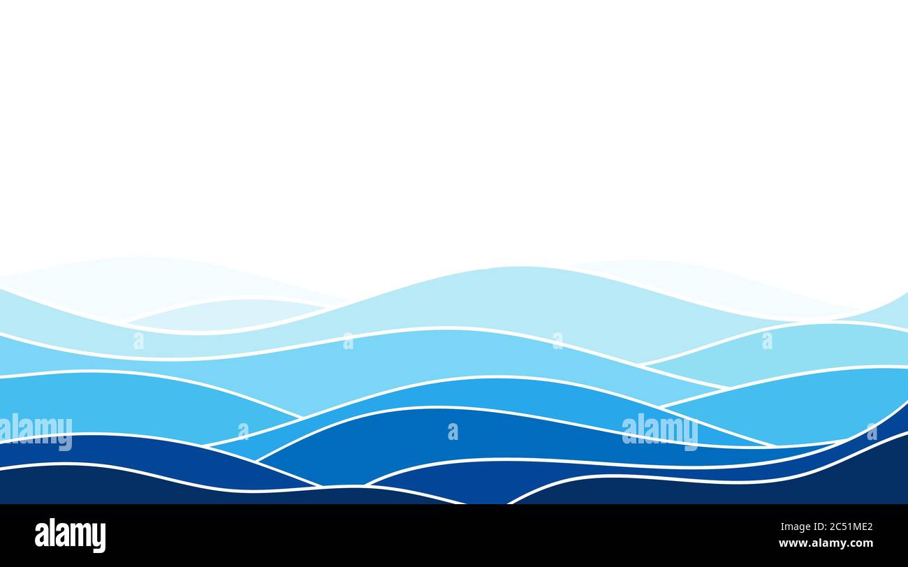 Abstract ocean wave layer background vector illustration Stock Vector ...