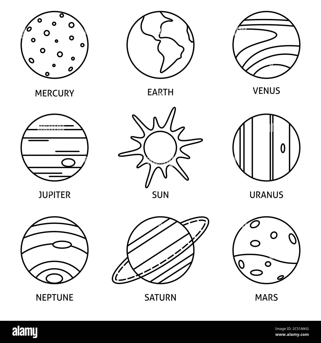 Label Solar System Clip Art Black And White