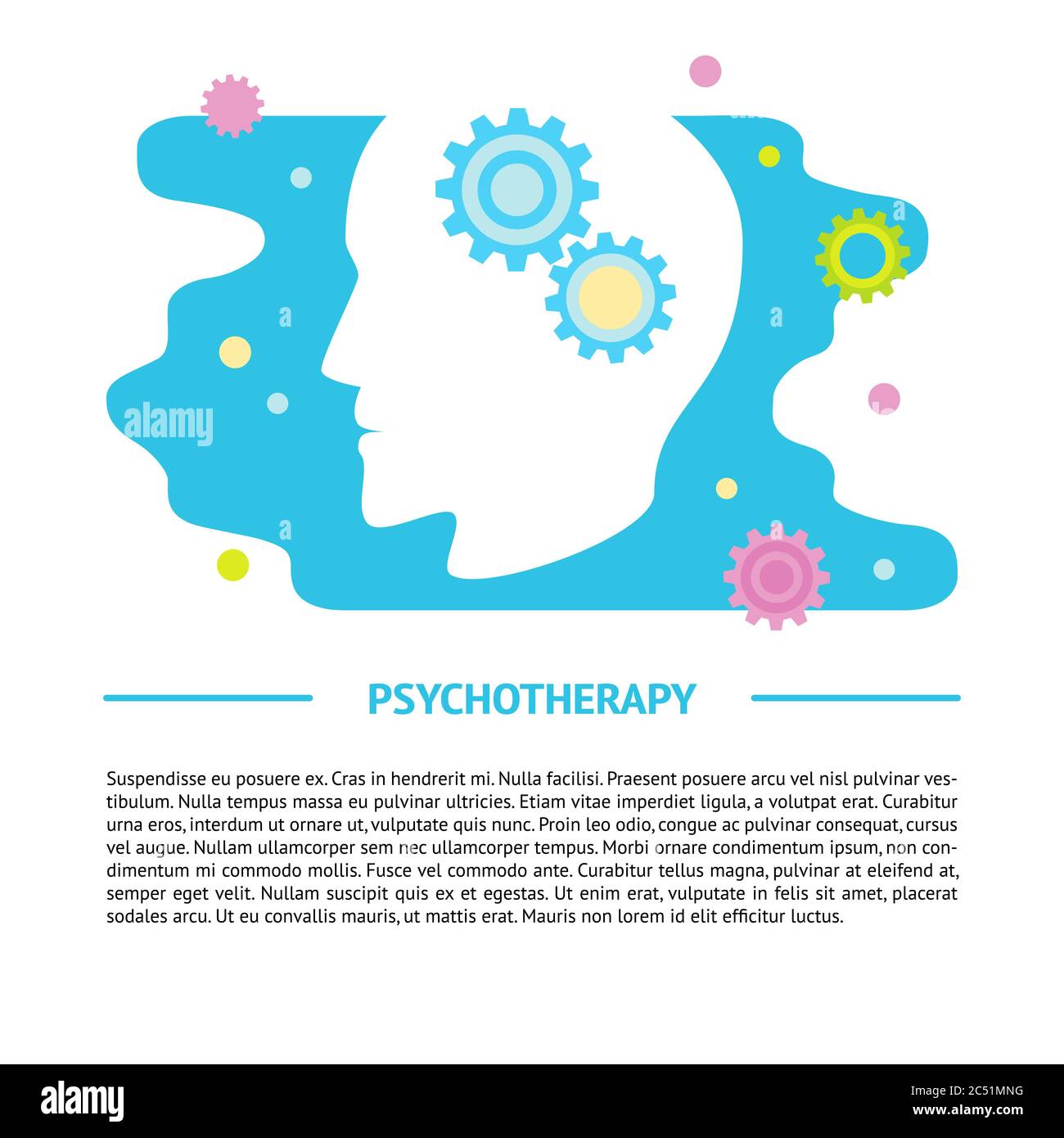 Psychology or psychotherapy vector banner template in flat style. Human ...