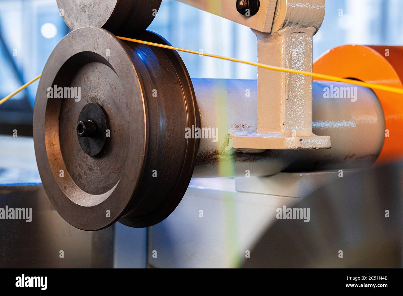 Close up of cable wire production in cable factory Stock Photo - Alamy