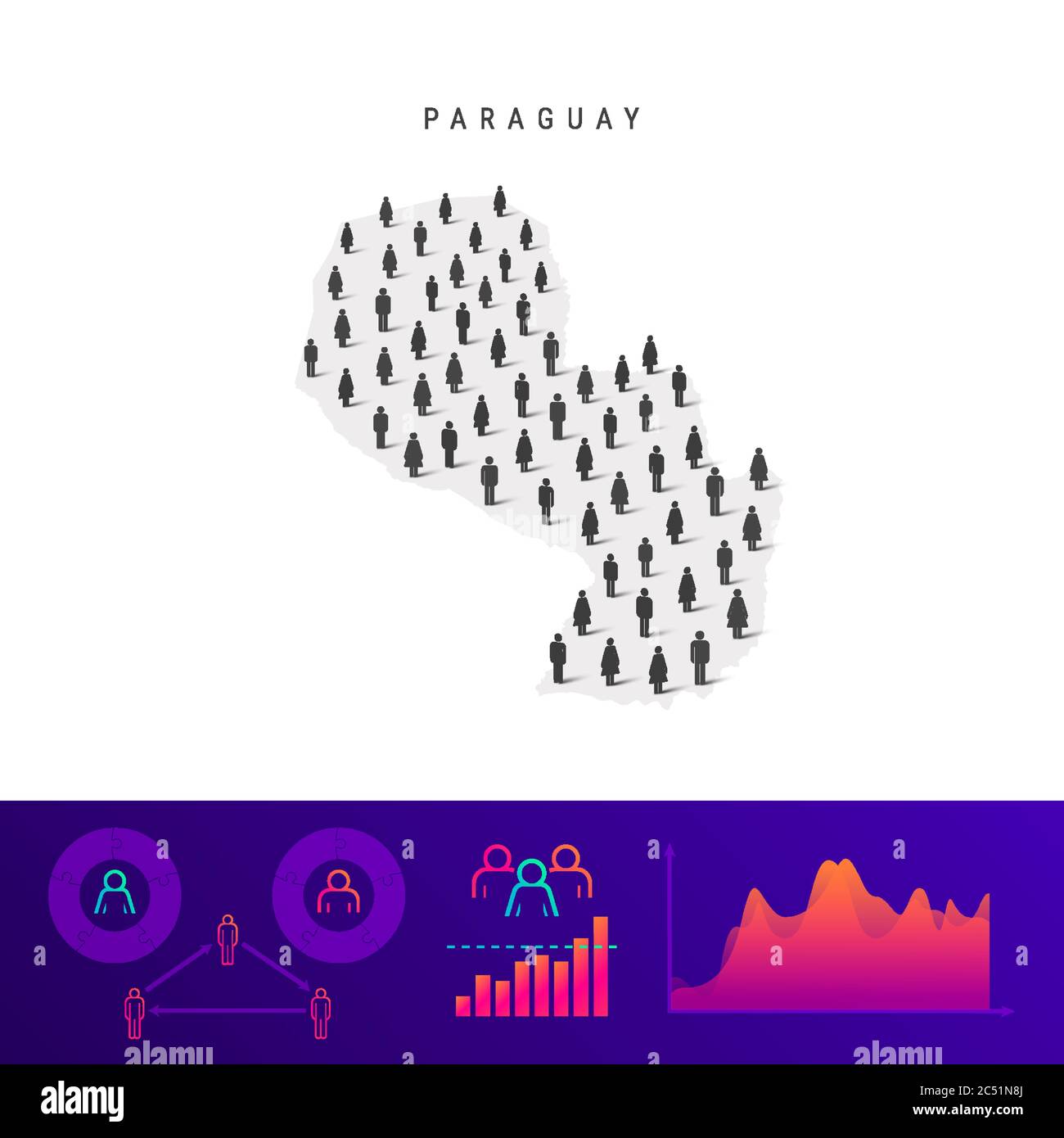 Paraguay population map large Stock Vector Images - Alamy