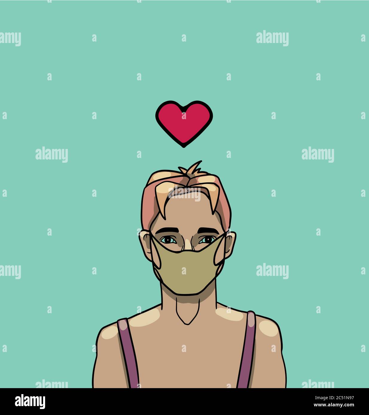 Mask wearing Stock Vector Images - Alamy