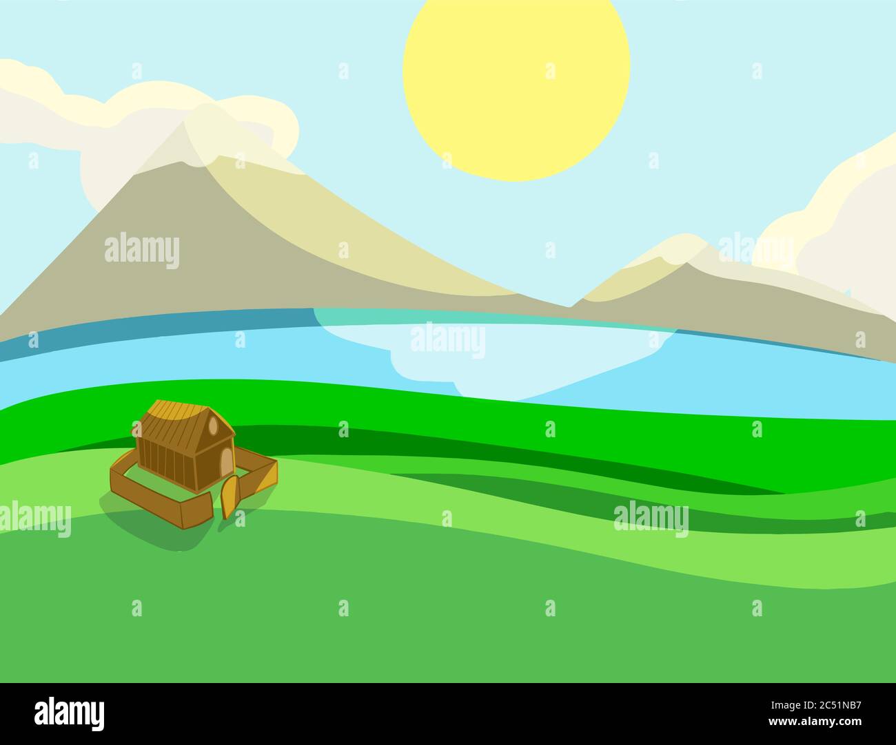 Agriculture fields on flat Stock Vector Images - Alamy