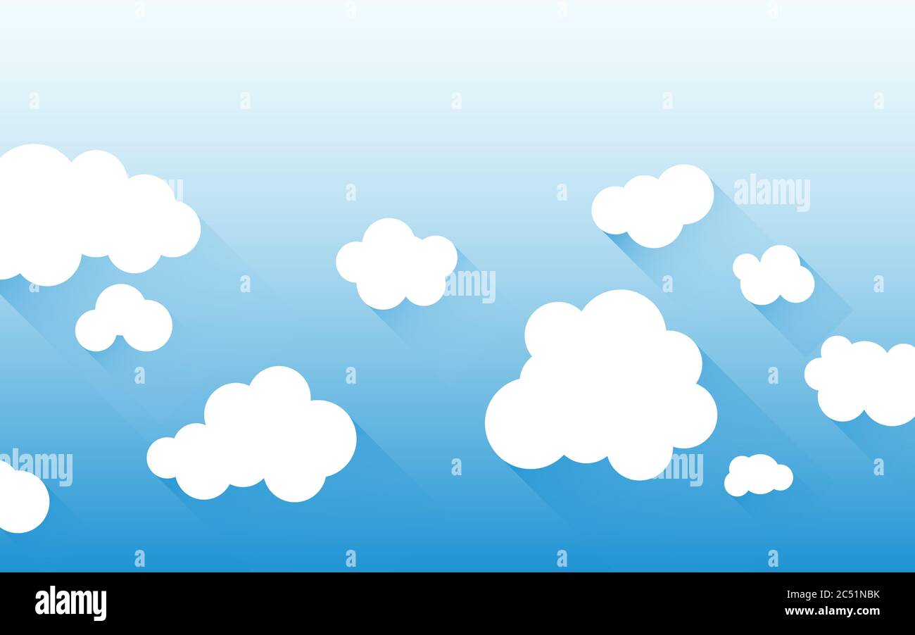 Bright atmosphere white clouds on top blue sky landscape vector ...