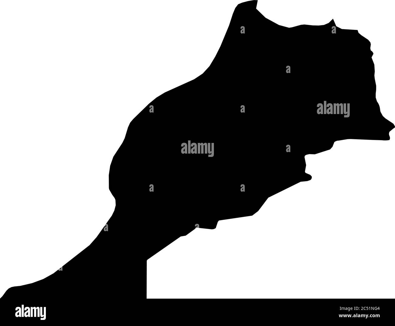 Morocco - solid black silhouette map of country area. Simple flat vector illustration Stock ...