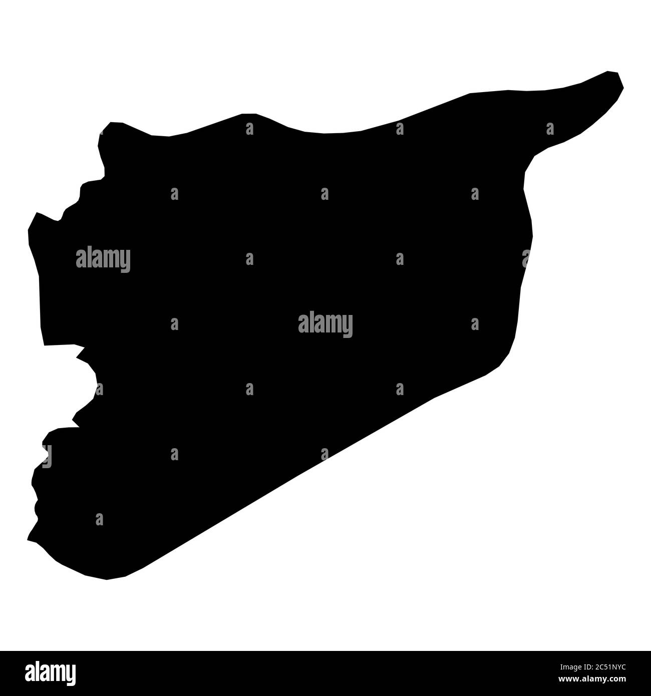Syria - solid black silhouette map of country area. Simple flat vector ...