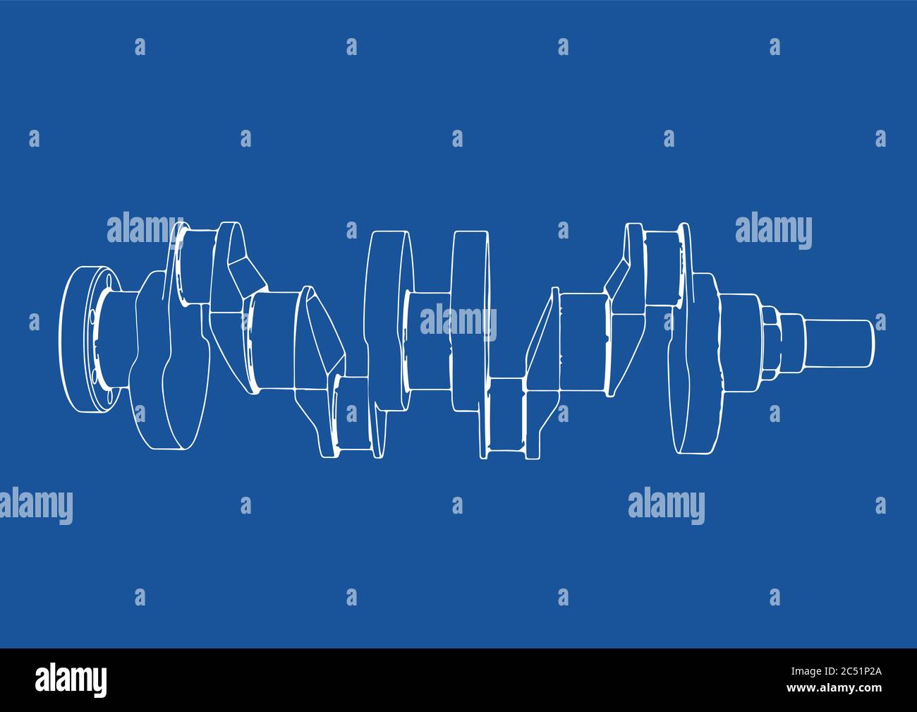 drawing crankshaft vector on a white background Stock Vector Image ...
